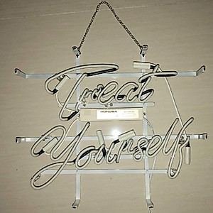 Mugua Pink 'Treat Yourself'' Beer Neon Sign 17" x 14" for Home Bedroom Pub Hotel Beach Recreational Game Room Decor Garage Wall Sign