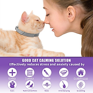 Yirr Calming Collar for Cats, Cat Calming Collar, Cat Pheromone Collar, Cat Calming Collar for Indoor Outdoor Cats, Relaxing Pheromone for Cat Relief Stress Anxiety Fighting Scratching, 4 Pack(Grey)