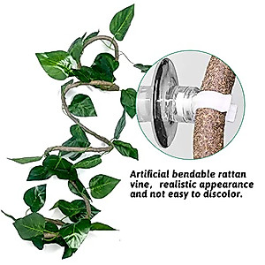 Hamiledyi Bearded Dragon Hammock Lizard Jungle Climber Vines Reptile Corner Branch  Coconut Shell with Suction Cups for Gecko,Snakes,Chameleon