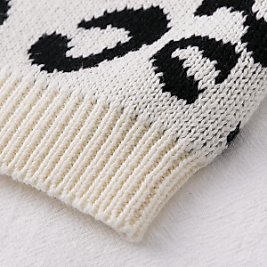 Simplee kids Baby Sweater Animal Leopard Printed Baby Cardigan for Autumn Fall 12-18 Months Black