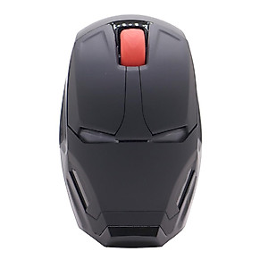 ECOiNVA Wireless Iron Man Mouse 2.4G Optical Computer Mouse for Desktop Laptop PC Mac (Black)