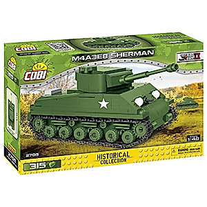 COBI Historical Collection M4A3E8 Sherman (Easy Eight) Tank, Army Green,316 pcs