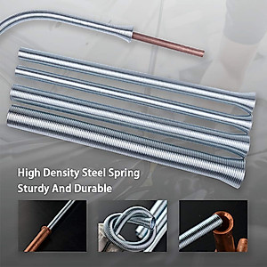 Wostore Spring Tubing Benders Kit for Pipe O.D. 1/4, 5/16, 3/8, 1/2, and 5/8 Inch 5 in 1 Tube Bender Set