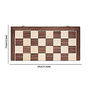 RUVOO Chess Game Chess Set Chess Board 11" Wooden Folding Chess Boards, Handcrafted Portable Travel Chess Game for Beginner Tournament Chess Board Set Board Game