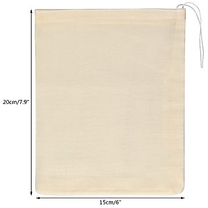 Tayfremn 100pcs Cotton Drawstring Bags, Reusable Muslin Bag Natural Cotton Bags with Drawstring Produce Bags Bulk Gift Bag Jewelry Pouch for Party Home Storage Wedding(6 by 7.9 inches)