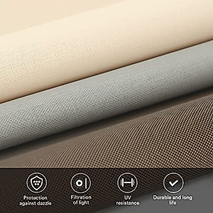 VICLLAX Premium Outdoor Roller Shade PVC Fabric Exterior Roller Shade Crank Operated with Aluminum Protective Valance(8' W X 8' L), Light Grey