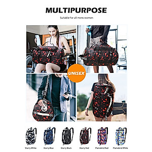 GGOV Gym Sport Bag Backpack Duffle Bag Weekender Bag Waterproof Travel Sling Bag Casual Daypack for Men and Women