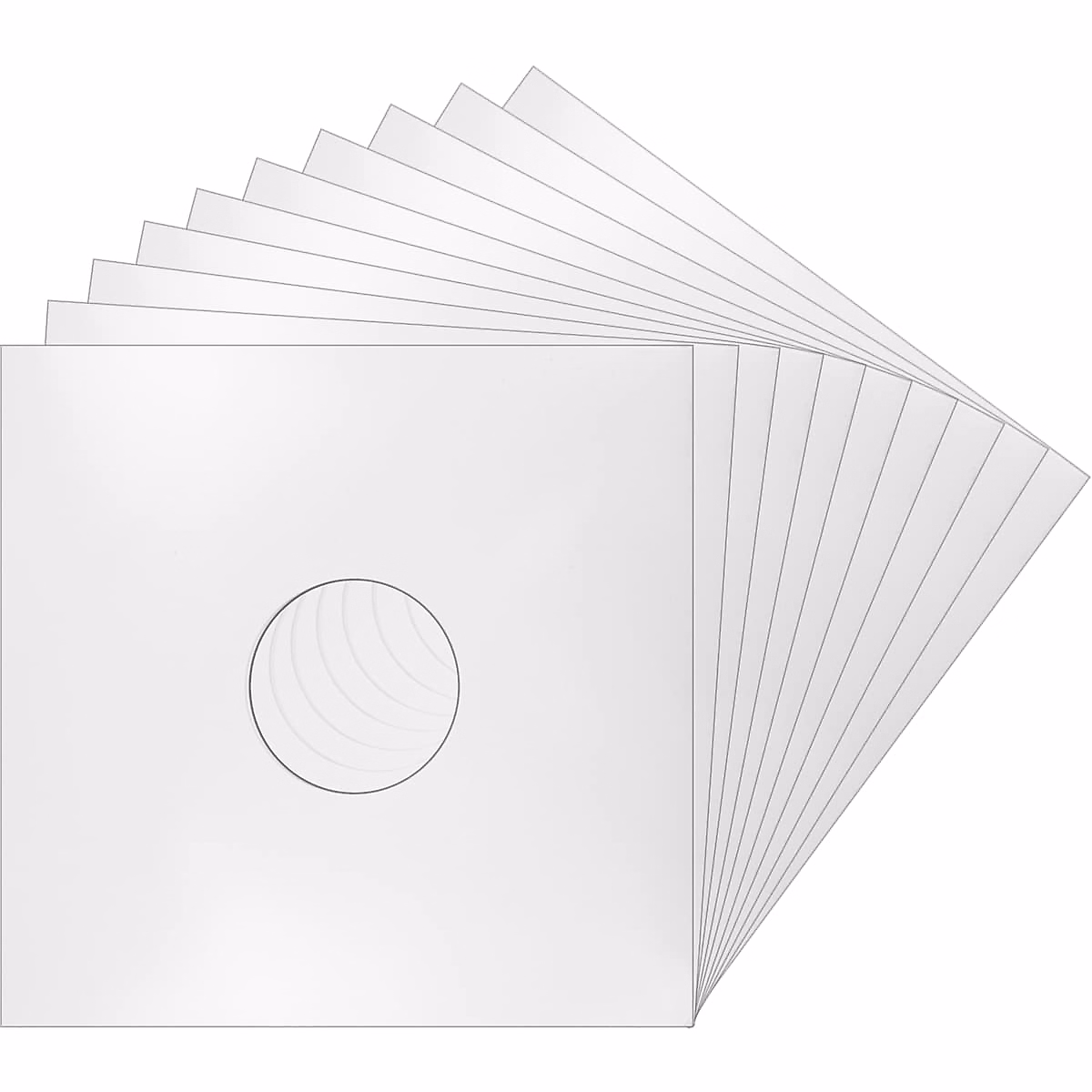 (10 pack) 12 inch LP White Record Jacket Covers - With Hole To View Center Label - Protect Your Vinyl #12JWWHHH