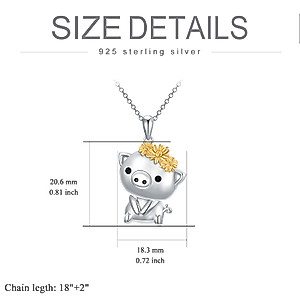 PELOVNY Pig Gifts For Pig Lovers 925 Sterling Silver Piggy Jewelry Gifts for Women