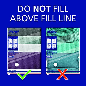 Hefty Shrink-Pak - 2 Medium, 2 Large, 2 XL Vacuum Seal Storage Bags – Space Saver Bags for Clothing, Pillows, Towels, or Blankets, 6 Pc Set