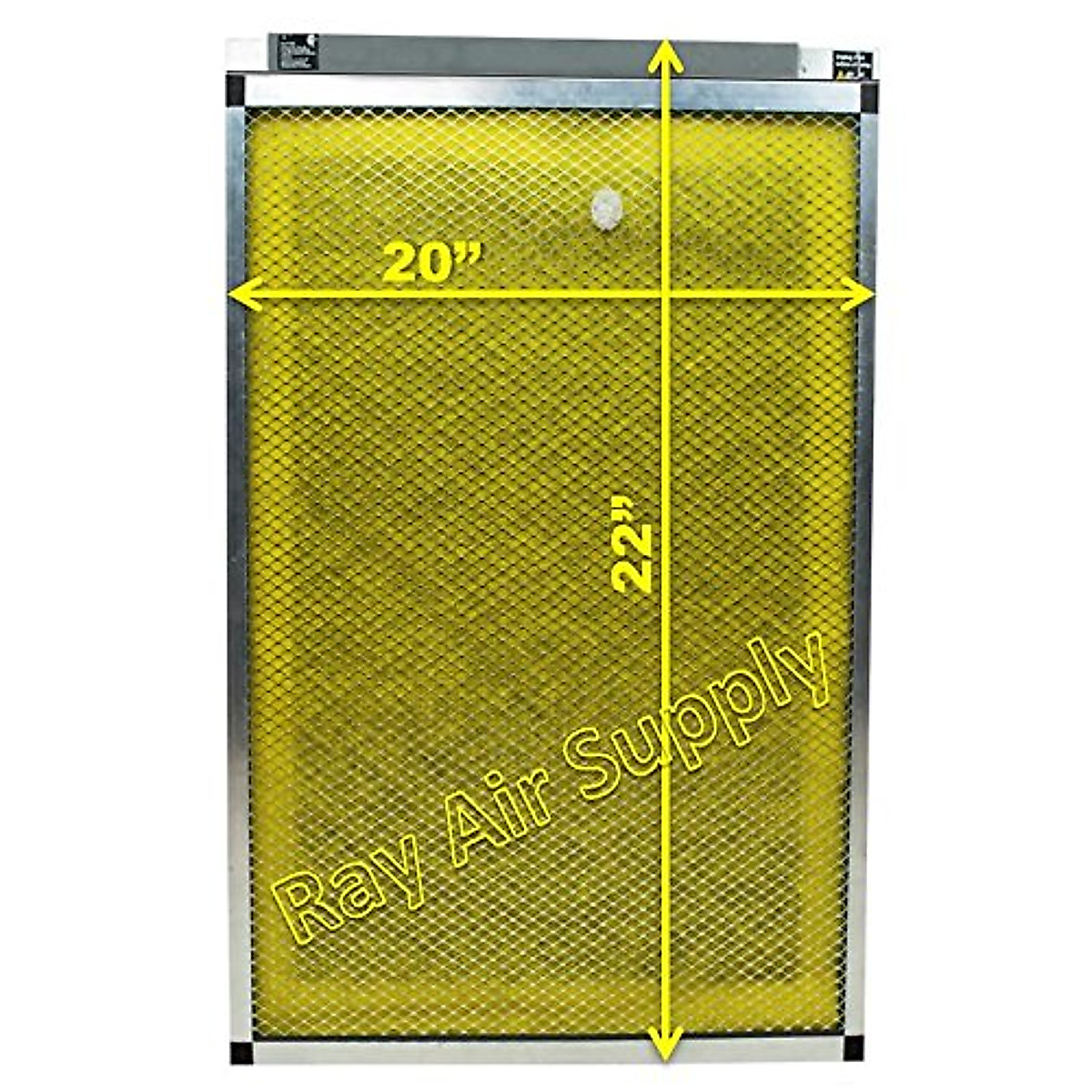 RAYAIR SUPPLY 20x22 MicroPower Guard Air Cleaner Replacement Filter Pads (3 Pack) Yellow