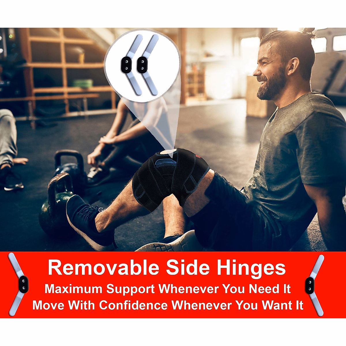 Hinged Knee Brace Support with Strap & Side Patella Stabilizers for Protection & Pain Relief for Arthritis, Meniscus Tear, ACL, MCL - Sports Compression Wrap for Running & Recovery - Men & Women (XL)