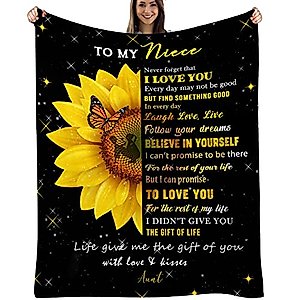 YOYICU Niece Blanket Gifts from Aunt SunflowerThrow Blanket for Birthday Gifts to Niece 60"x80"in…