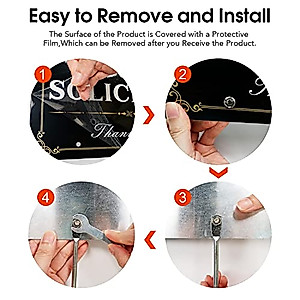 Faittoo No Soliciting Sign for House Yard with Metal Stakes, 12 x 8 Heavy Duty Aluminum, Reflective, Fade Resistant,Weatherproof, UV Protected, Easy to Assemble, Up to 7 Years Outdoor Use