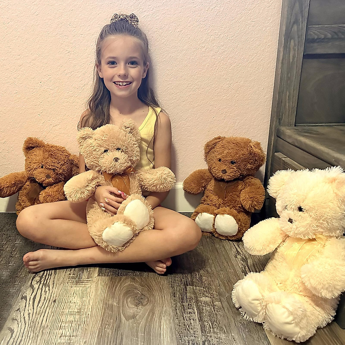 MaoGoLan Teddy Bear Stuffed Animal, 2 Pack Brown and White Bear Plush for Baby Shower, Soft Teddy for Boys Girls, 18 Inch Bear Plushies Toy for Birthday Gift