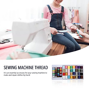 Sewing Thread Set 60 Shaft Multicolor - Practical Polyester Thread for Sewing Machine, Includes Reusable Bobbin, Needle Threaders, Embroidery Needles - Sewing Machine Accessories