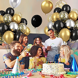 Paready Blue Balloons Set, 60 Pcs 12 Inch Pearl Blue Balloons Metallic Blue Macaron Blue Balloons, Baby Blue Balloon Confetti Party Balloons for Baby Shower Birthday Wedding Bridal Shower Decorations