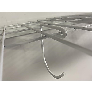 RACK YOUR GARAGE Overhead Rack Hooks for Hanging from Ceiling Rack and Wall Shelving Deck, Heavy Duty Bike Hooks - White (Set of 4)