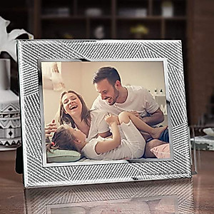 ZBEIVAN 8x10 Picture Frames 3-Pack Ornament Sparkling Glass Silver Glittery Mirrored Edge Vertical Horizontal Desk Tabletop Standing 10x8 Photo Frame