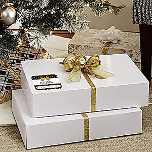 party funny 16 Assorted Size White Gift Wrap Boxes with Lids and 80 Different Birthday-Holiday Stickers for Wrapping Extra Large Clothes (Shirts, Robes, Coats, Sweaters, Jackets) and Presents