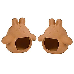 OMEM Reptile Aquarium Decor for Terrarium Ceramics Spider Scorpion Betta Fish Shrimp Crab Humid Hide Habitat Ornaments