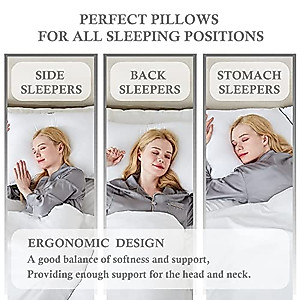 Homemate Bed Pillows for Sleeping - Standard Size(20"x26") Set of 4 Pillows Allergy Friendly Microfiber Shell Fluffy Down Alternative Filling Breathable Pillow Suitable Back Stomach or Side Sleepers