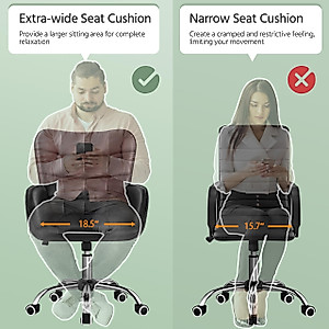 Yaheetech Modern Faux Leather Office Chair Ergonomic Adjustable Computer Chair with Wide Seat, Padded Armrests for Study, Bedroom Black