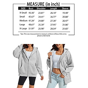ATHMILE Oversized Sweatshirt Women 2023 Fall Fleece Jacket Cute Hoodies Pullover Sweater Hooded Tops Teen Girl Casual Cardigan Zip Up Y2k Trendy Coat Winter Clothes Outfits Blouses Grey