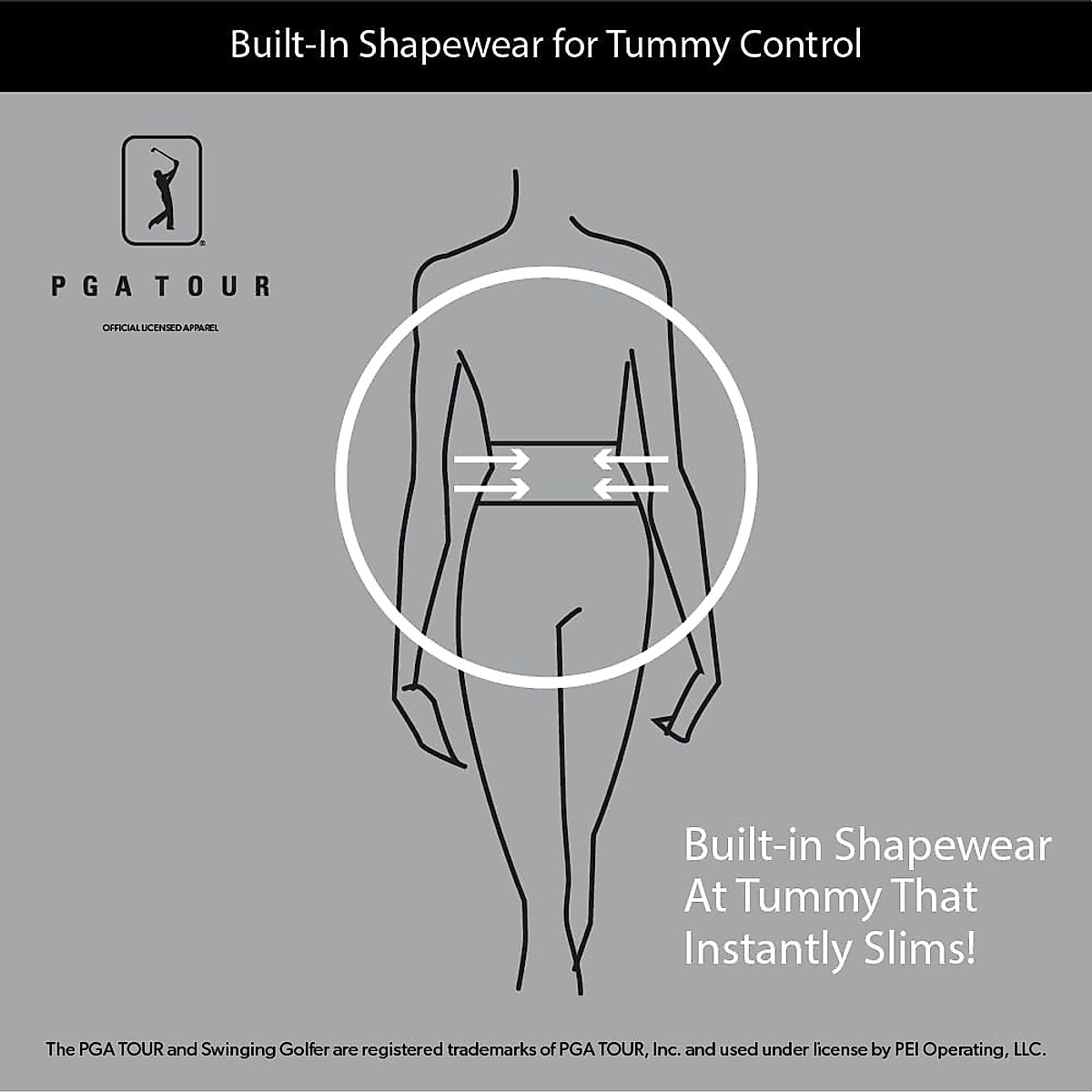 PGA TOUR Women's Regular Pull-on Golf Pant with Tummy Control (Size X-Small-Xx-Large), Black Iris, Medium