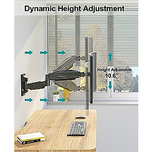 MOUNT PRO Monitor Wall Mount for Max 35 Inch/26.4lbs Ultrawide Computer Screen, Premium Heavy Duty Single Monitor Arm, Full Motion Wall Monitor Mount with VESA Extension Kit, Max VESA 200x200mm