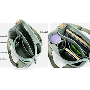 Women's canvas handbag Multi -capacity canvas bag Hobo Cross shoulder bag hand -grabbing wallet Green