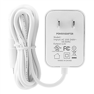 LEFXMOPHY Power Cord Compatible with Hippo Clock Night Light and Sleep Sounds Machine, Barrel Style White AC Adapter Supply Charger with 5ft Cable