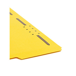 Smead Fastener File Folder, 2 Fasteners, Reinforced 1/3-Cut Tab, Letter Size, Yellow, 50 per Box (12940)