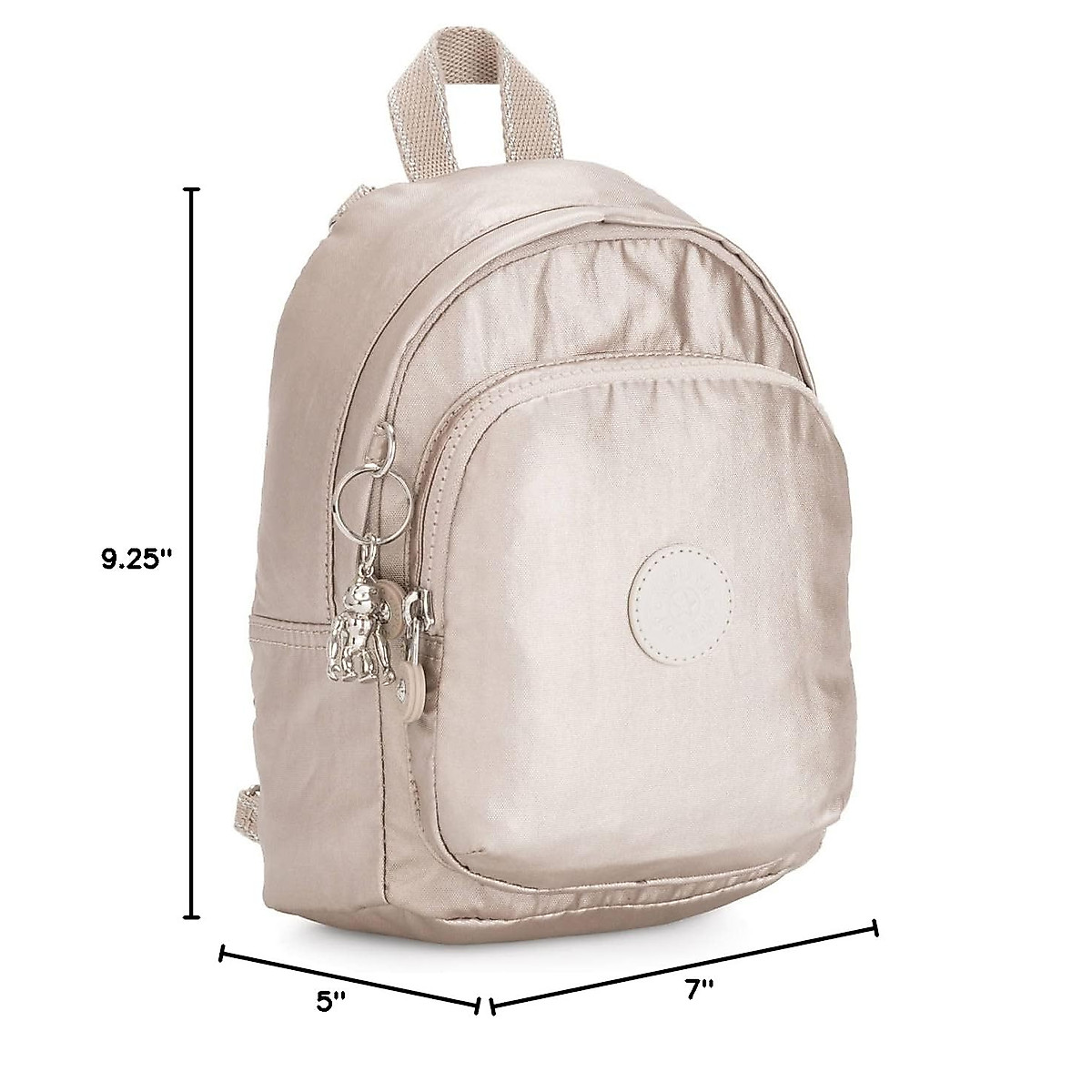 Kipling Women's Delia Compact Convertible, Lightweight, Minimal, Nylon Laptop Backpack, Metallic Glow, 7" L x 9.25" H x 5" D