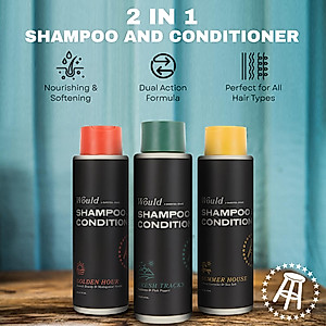 WOULD Men's 2-in-1 Shampoo & Conditioner - 16 Oz, Dual Action, Oakmoss & Pink Pepper Scent