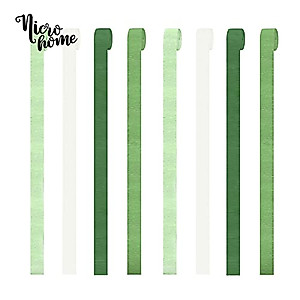 NICROHOME Wedding Party Decorations, 8 Rolls Gradient Green Crepe Paper, Streamers for Wedding, St Patricks Day Decorations, Baby Shower, Green Party, Birthday, 82Ft Long
