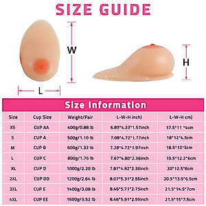Vollence B Cup Long Tail Shape Silicone Breast Forms Fake Boobs Crossdresser Transgender Cosplay Mastectomy Prosthesis Bra Pad Enhancers