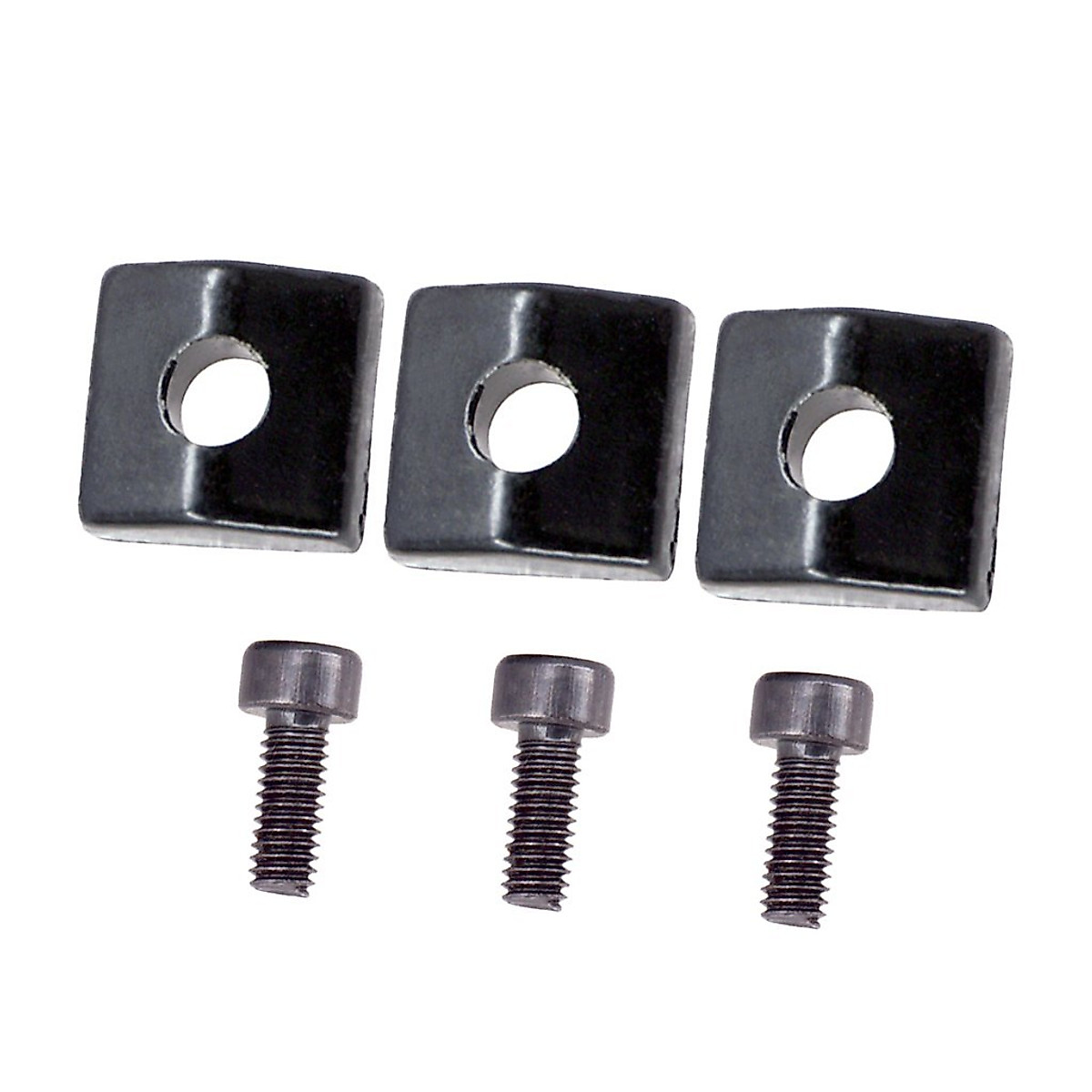3 Pieces Locking Nut Block and Screws Guitar Cap Suitable for Tremolo Bridge Replacement Part (Black)