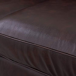 Serta Palisades Upholstered Sofas for Living Room Modern Design Couch, Straight Arms, Soft Fabric Upholstery, Tool-Free Assembly, 73" Sofa, Chestnut Brown