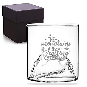 Osci-Fly Valentines Day Gifts for Dad, The Mountains Are Calling Camping Tumbler Whiskey Glass