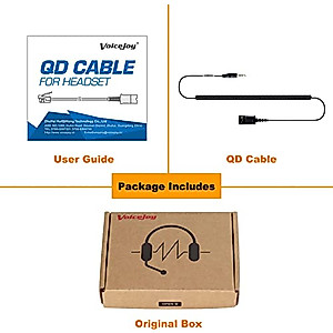 Quick Disconnect Adapter Cable 3.5mm Jack for Plantronics Headsets