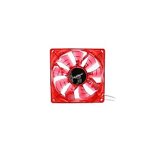 Bgears b-PWM 80mm Red LEDs Gaming PC Cooling Fan, High Speed High Performance 2 Ball Bearing PWM Signal, Mini 4 pin Connector, 500-4000 RPM with high Airflow of 78 CFM, 12VDC Fan, 80x80x25mm