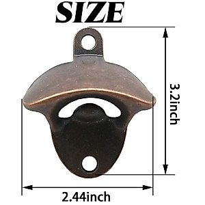 TIHOOD 12PCS Wall Mounted Bottle Opener Vintage Beer Bottle Opener Suitable for Bars KTV Hotels Homes（Red Bronze）