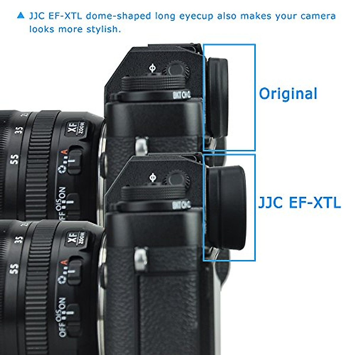 JJC Eyecup Eyepiece EF-XT L Replacement for Fuji X-H2 X-T5 X-T4 X-T3 X-T2 XT4 XT3 XT2 XT1 XH1 GFX100S GFX100 GFX 50S GFX50S II Camera Viewfinder Eyeshade Replaces Fuji Eye Cup EF-XTS EF-XTM EF-XTL