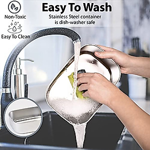 FORABEST 304 Stainless Steel Inner Container -TK-FB01 Only for Electric Lunch Box with silicone handle - Easy to Clean Removable Food Container with 1.5 Liter Capacity-Eco Friendly and Dishwasher Safe