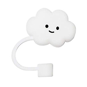 VALICLUD Drinking Cap Cute Silicone Straw Plug 1pc Cloud Straw Dust Plug White Aldult Plug Cover Straw Covers Cap Silicone Drinking Straws