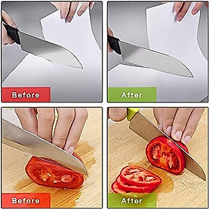 Dongng Knife Sharpener, Professional Kitchen Chef 3 Slot Design, Easy Sharpening, Slip Resistant Grip, Safely Sharpen Knives, Restore Dull Knife for A Sharp Edge Non-Slip Portable