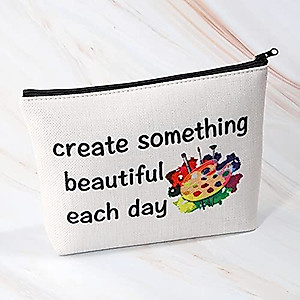 MBMSO Artist Makeup Bag Paint Brush Bag Create Something Beautiful Each Day Painter Gifts Painting Lovers Gifts (Artist)