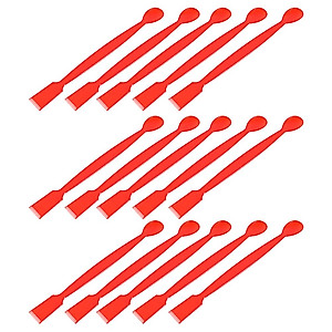 Scicalife 15pcs Plastic Lab Spoon Spatula Micro Double Ended Long Laboratory Sampling Spoon Mixing Spatula for Medicine Powders Gel Cap Filler Capsule Filler 210mm