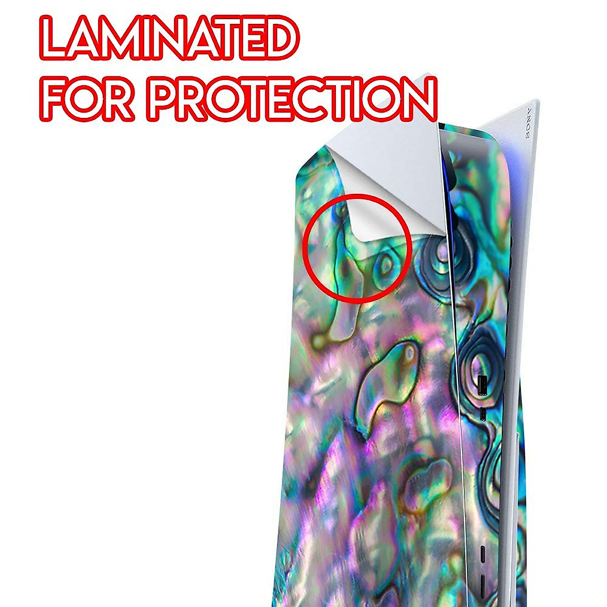 ITS A Skin Skins Compatible with Sony Playstation 5 Console Disc Edition - Protective Decal Overlay Stickers wrap Cover - Abalone Shell Pink Green Blue Opal